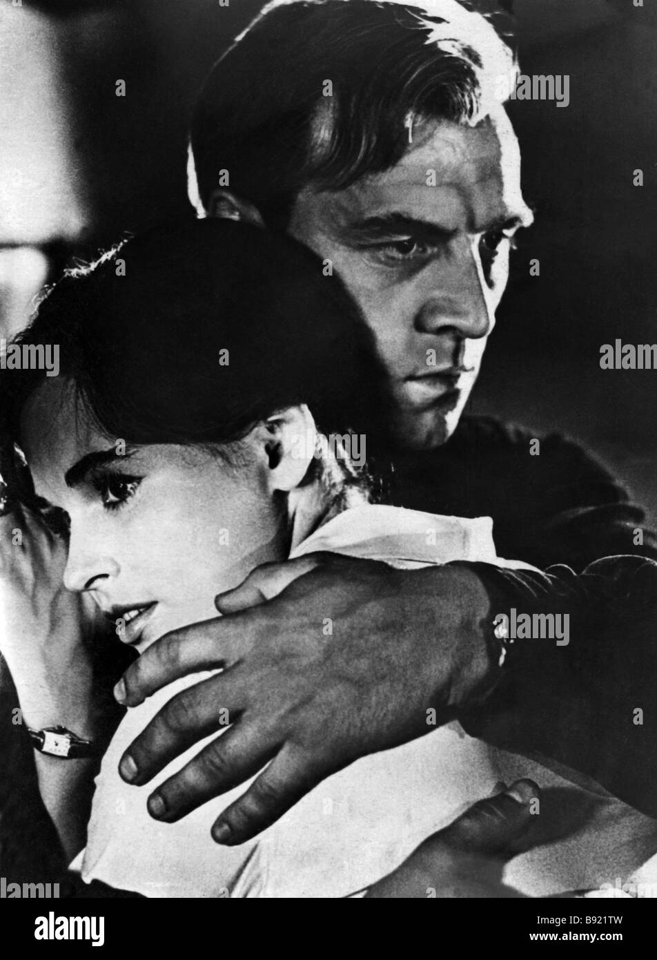 Actor Mikhail Ulyanov and actress Natalia Fateyeva in the film Battle ...