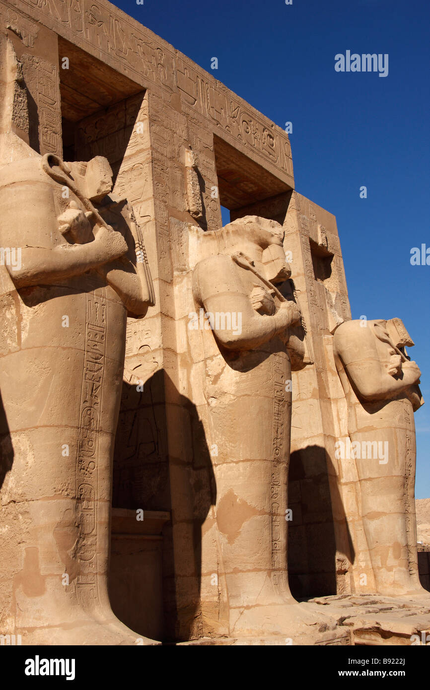 Headless osiris statues, The Ramesseum [mortuary temple] of Ramses ii ...