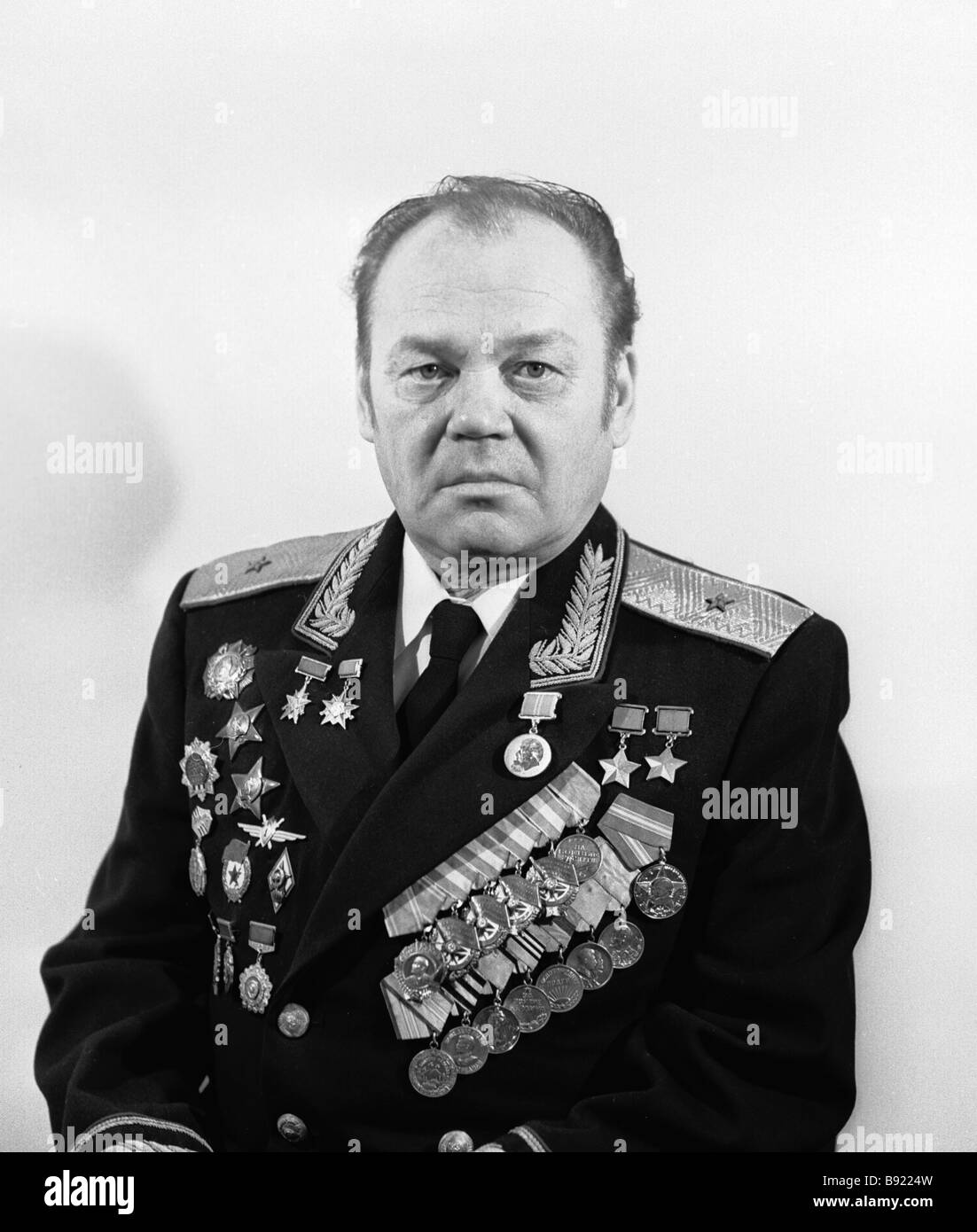 Major General Grigory Rechkalov twice Hero of the Soviet Union Stock ...