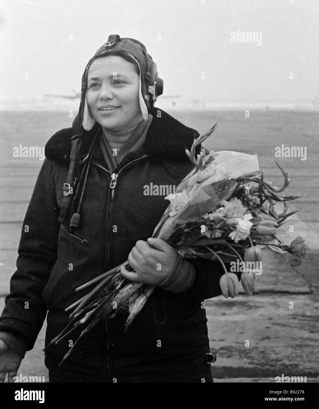 Test pilot Marina Popovich wife of cosmonaut Pavel Popovich Stock Photo ...