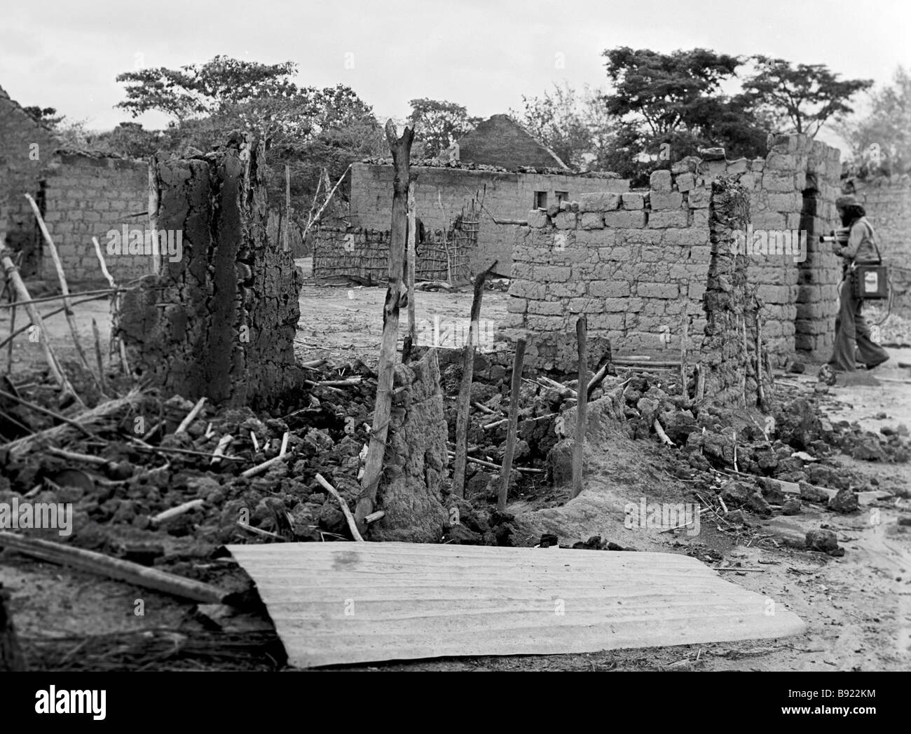 A village devastated during the armed conflict in Angola Stock Photo ...