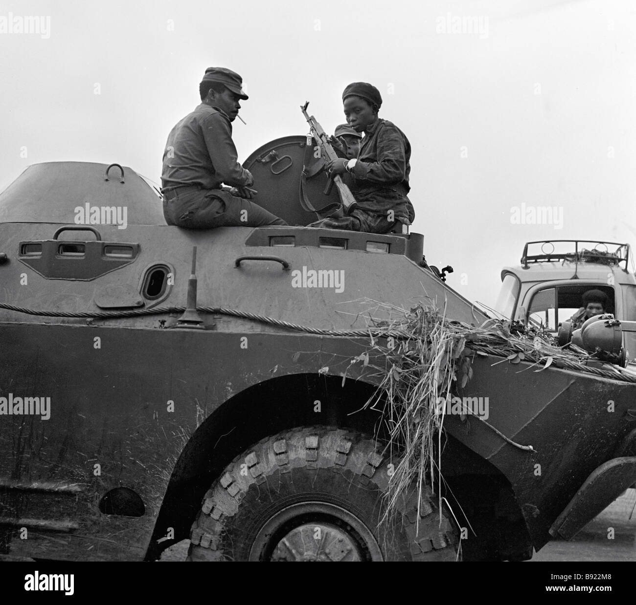 Members of the Angolan People s Liberation Movement MPLA on an armored ...