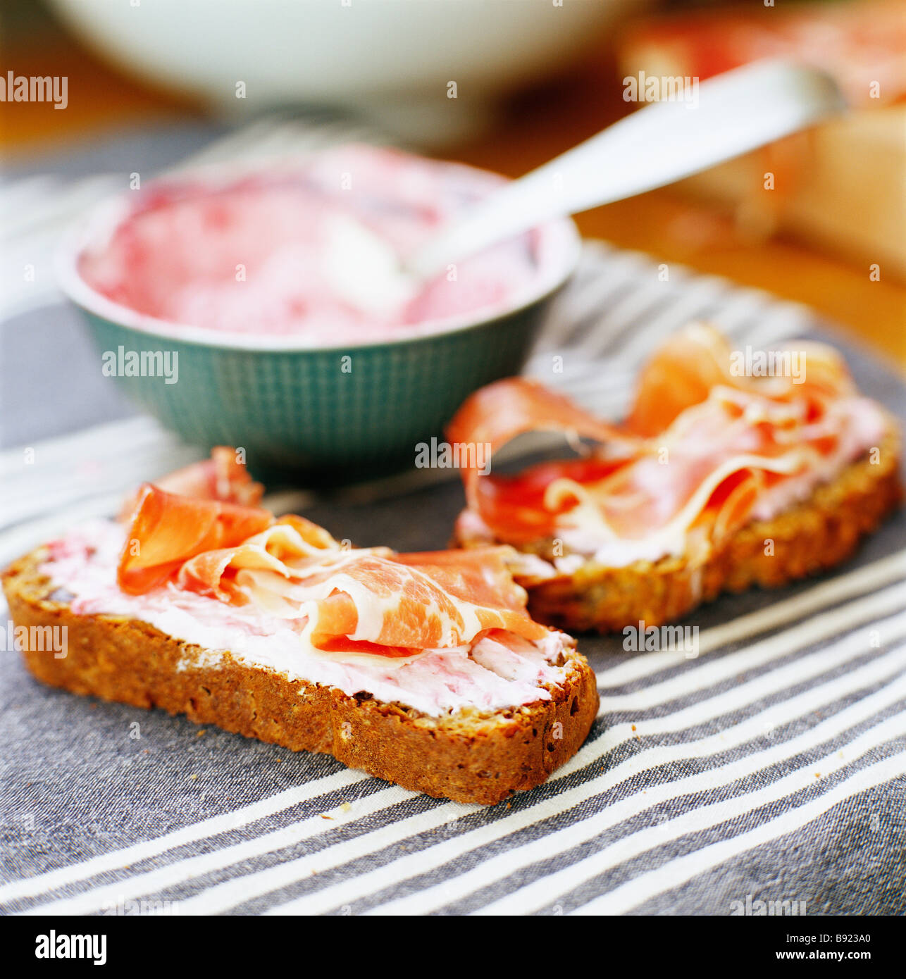 Ham sandwiches Sweden Stock Photo - Alamy