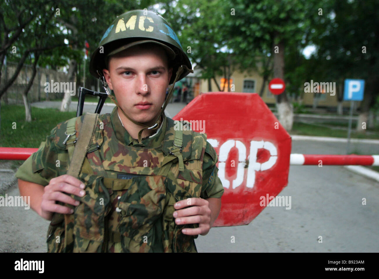 Outside the headquarters of the Russian peacekeeping force in South ...