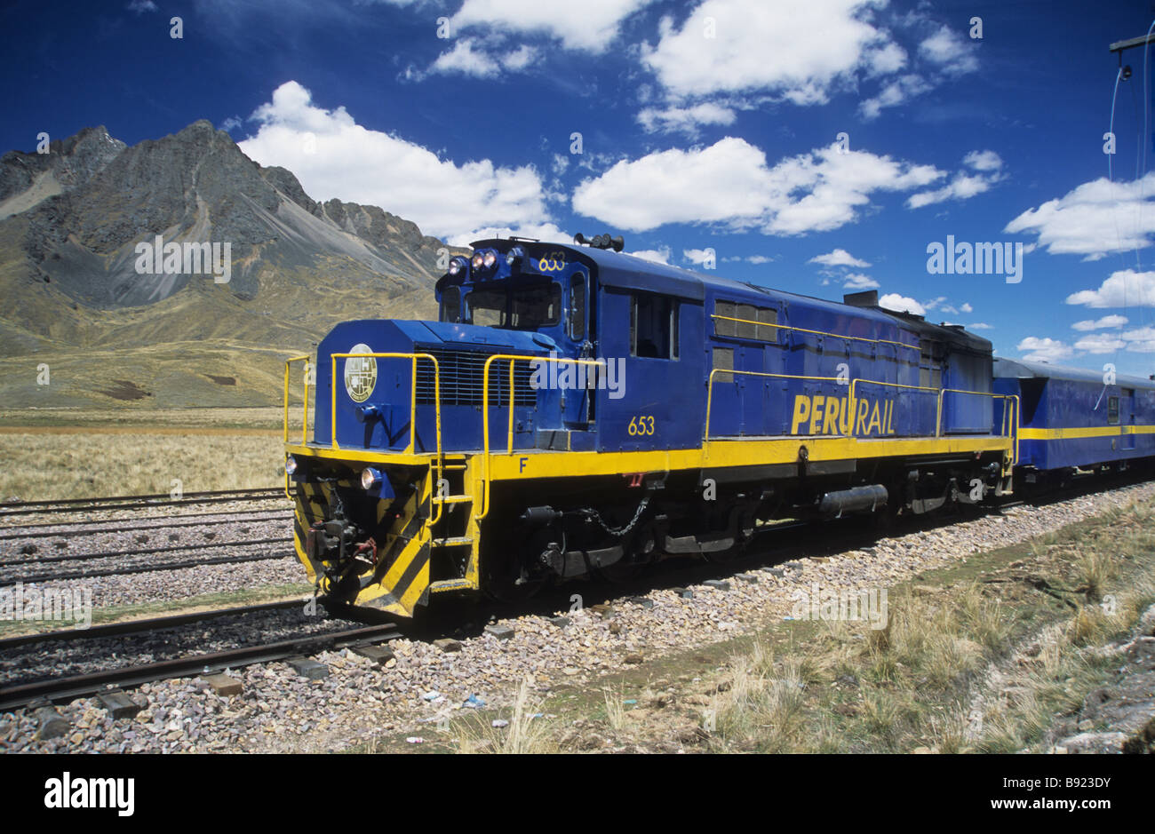 Orient Express owned Puno to Cusco train at La Raya pass (the highest ...