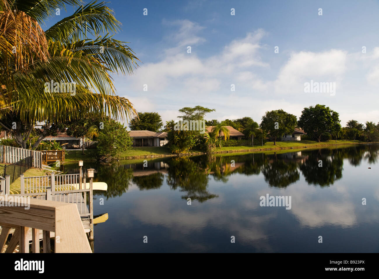 Florida lake view from house balcony Stock Photo - Alamy