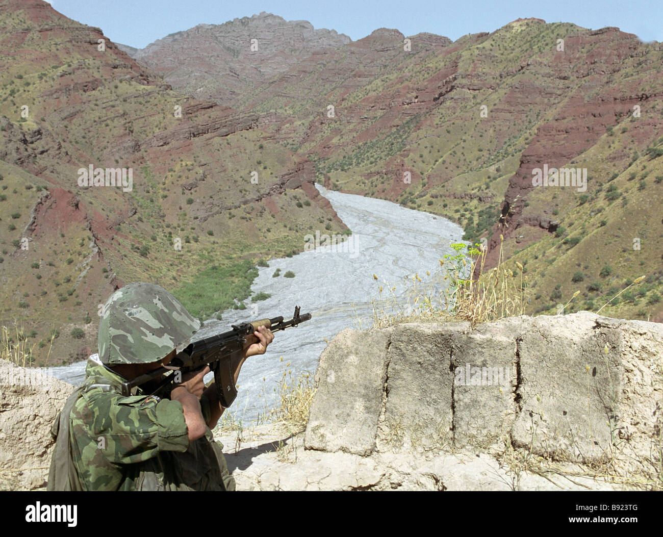 Serviceman of the 149th Motorized Rifle Regiment of the 209th Motorized ...