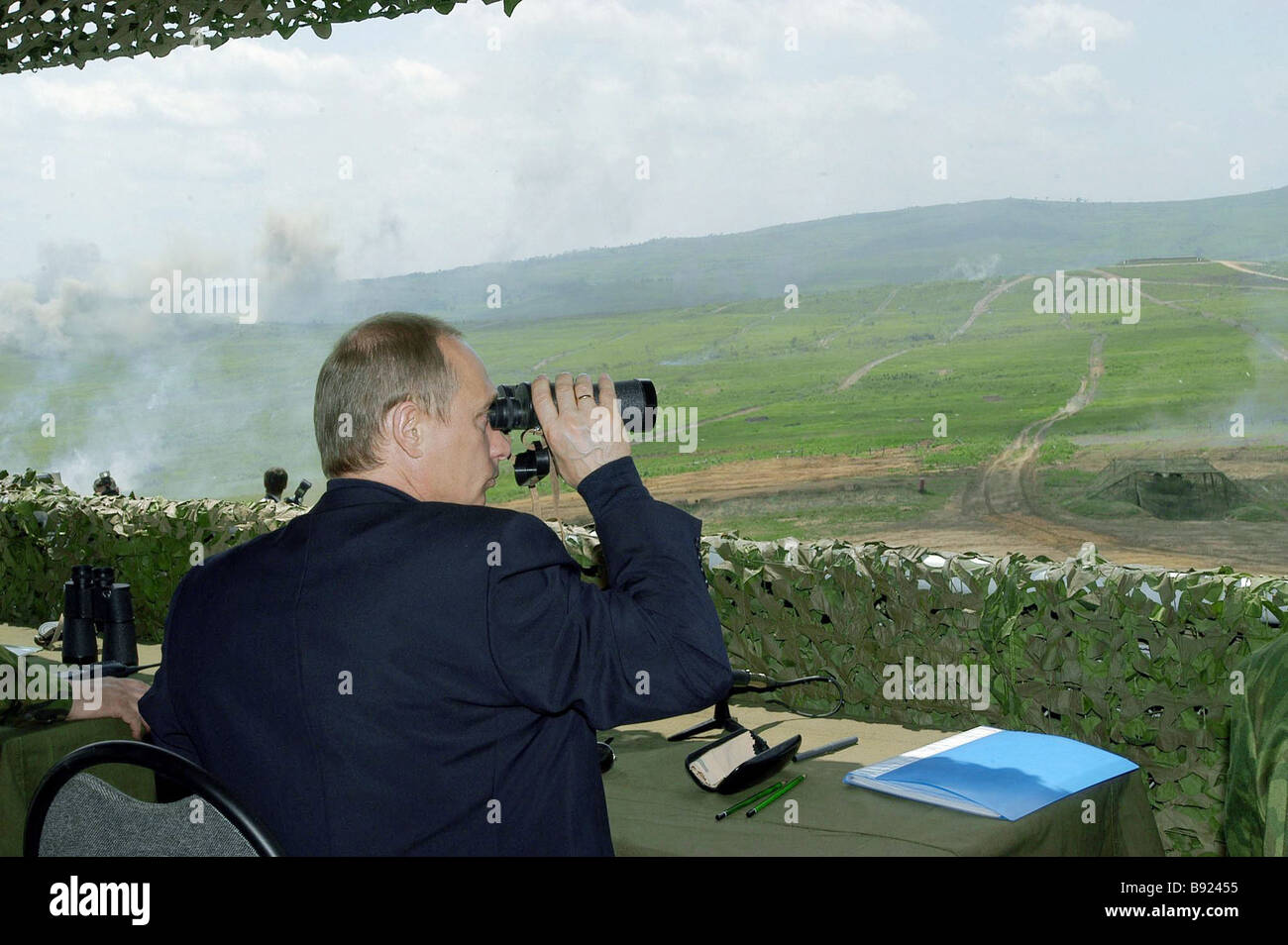 Russian President Vladimir Putin during the Mobility 2004 exercises at ...