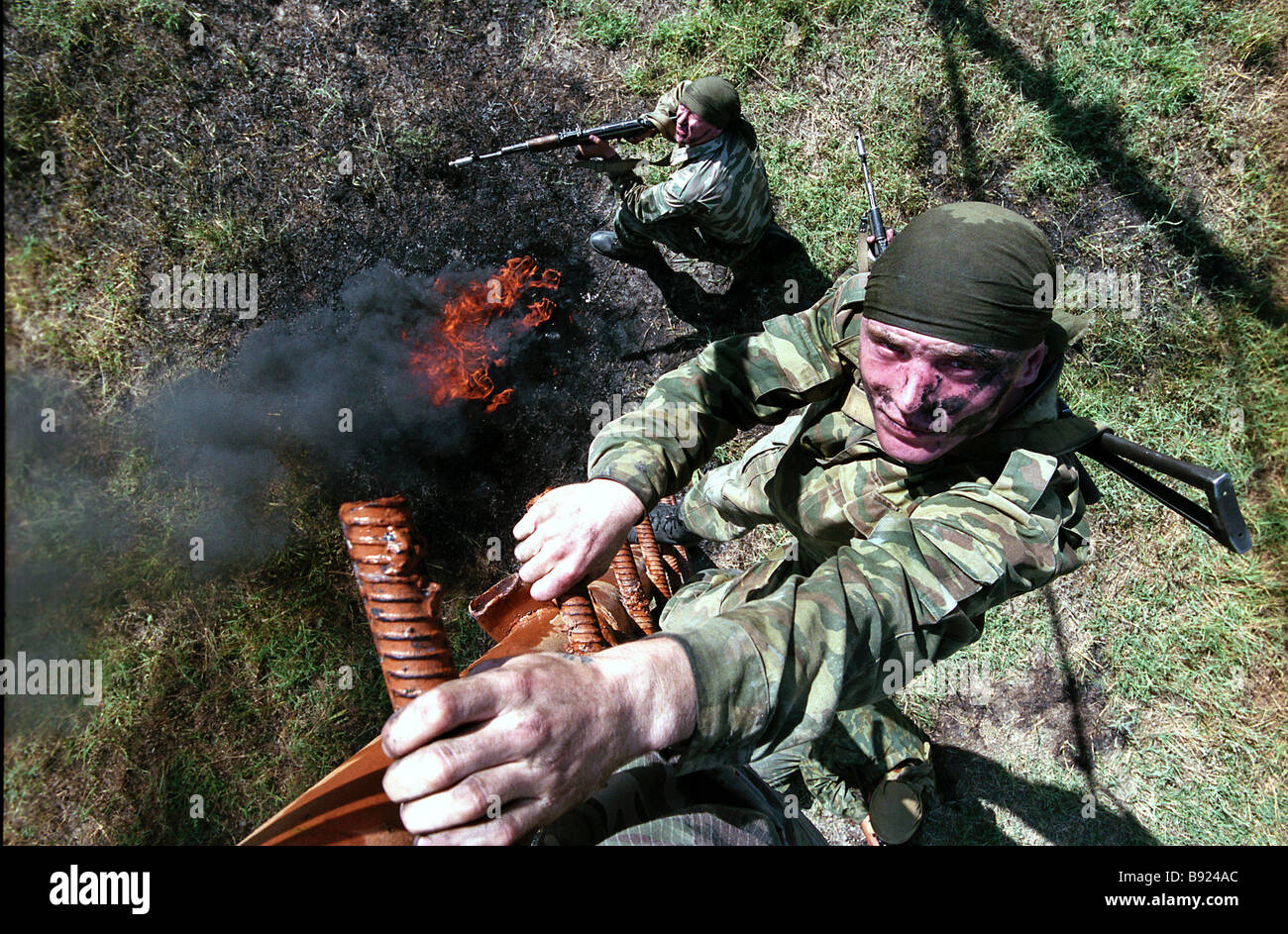 Members of a scout unit of Motorized Rifle Regiment No 149 of Motorized ...