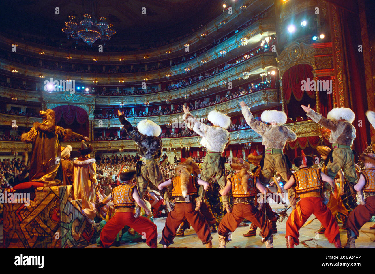 The Igor Moiseyev Folk Dance Company performing at the Bolshoi Theatre ...