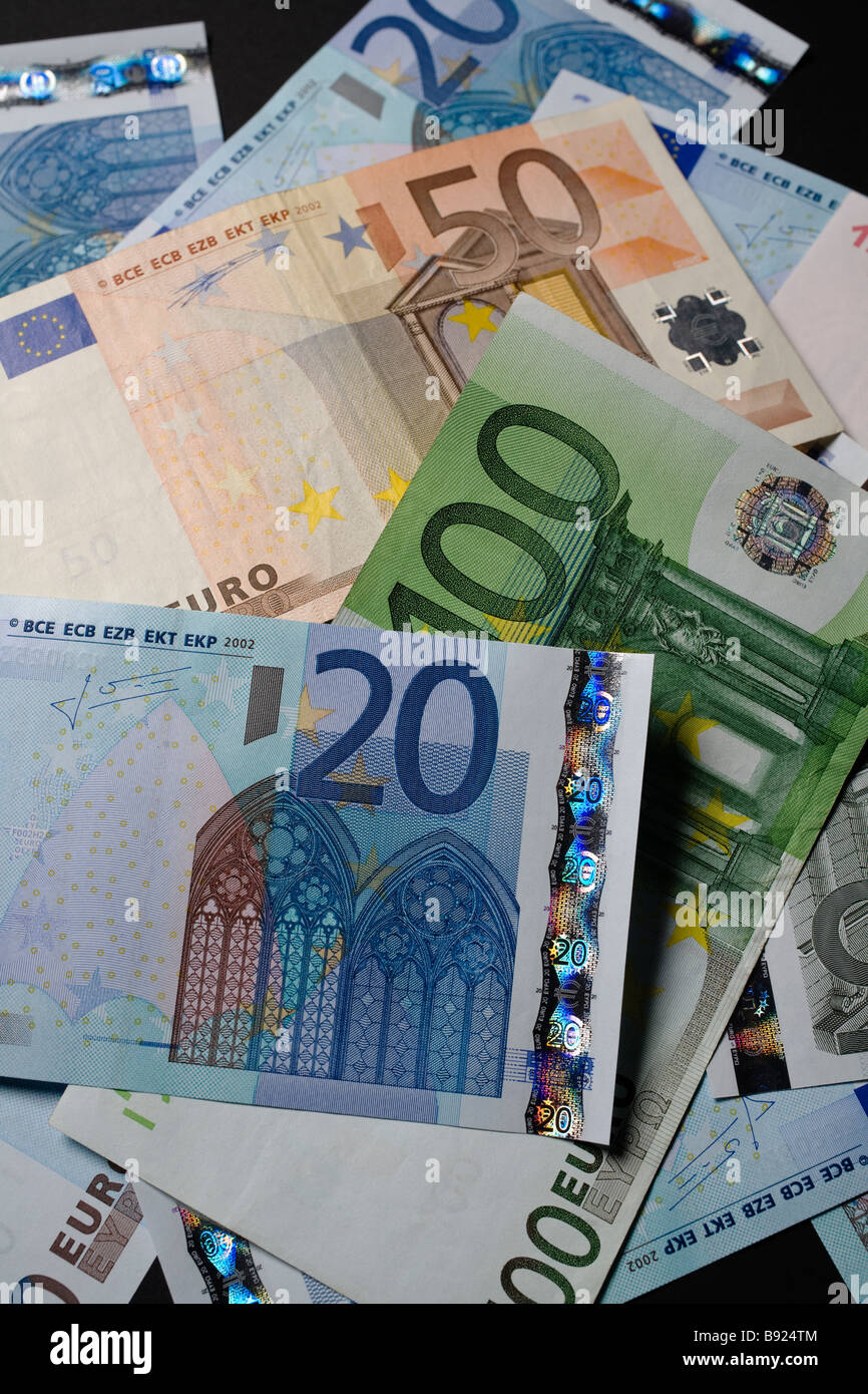 Euro bills close-up Stock Photo - Alamy