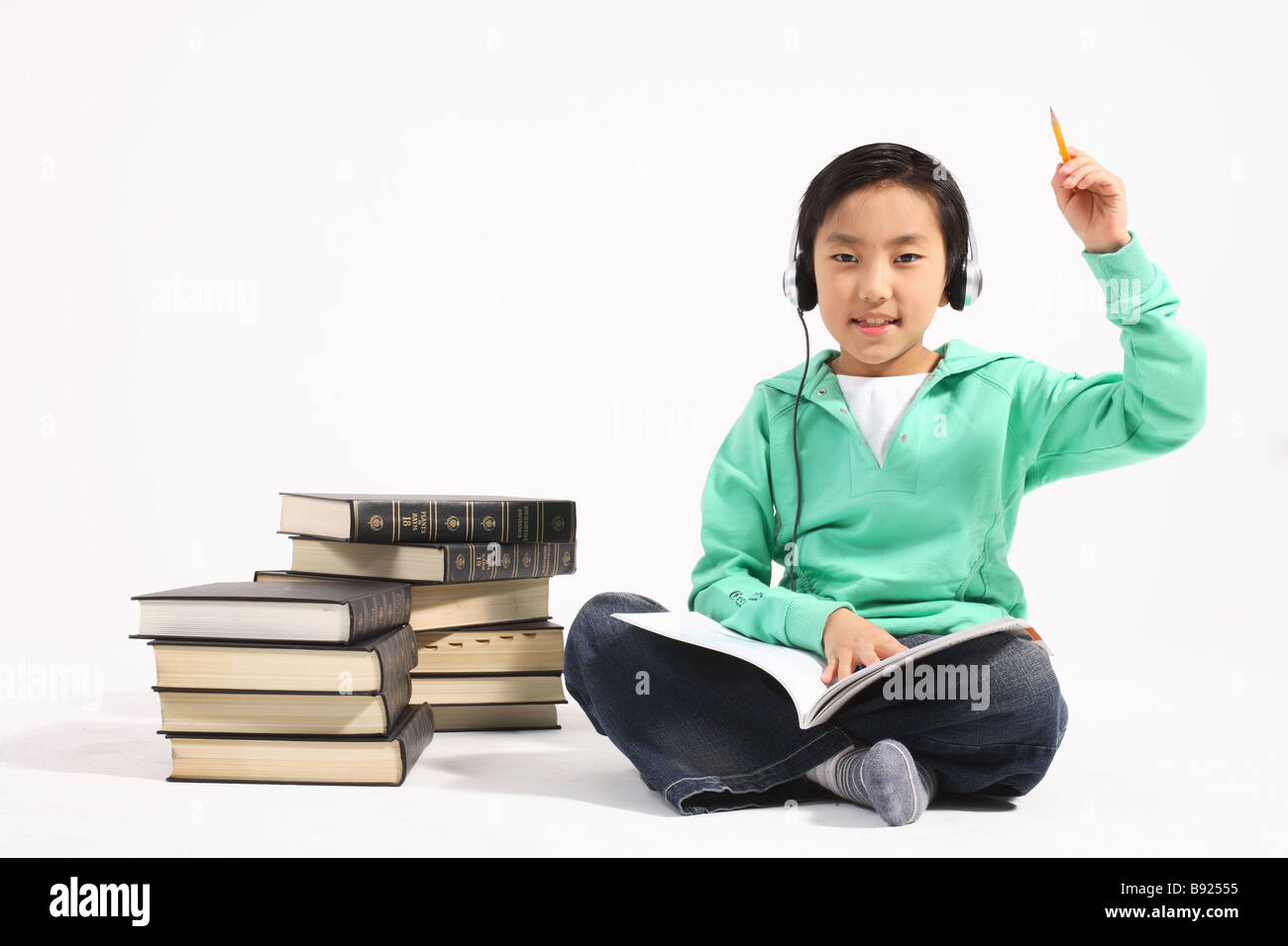 Young Child in Study Stock Photo - Alamy