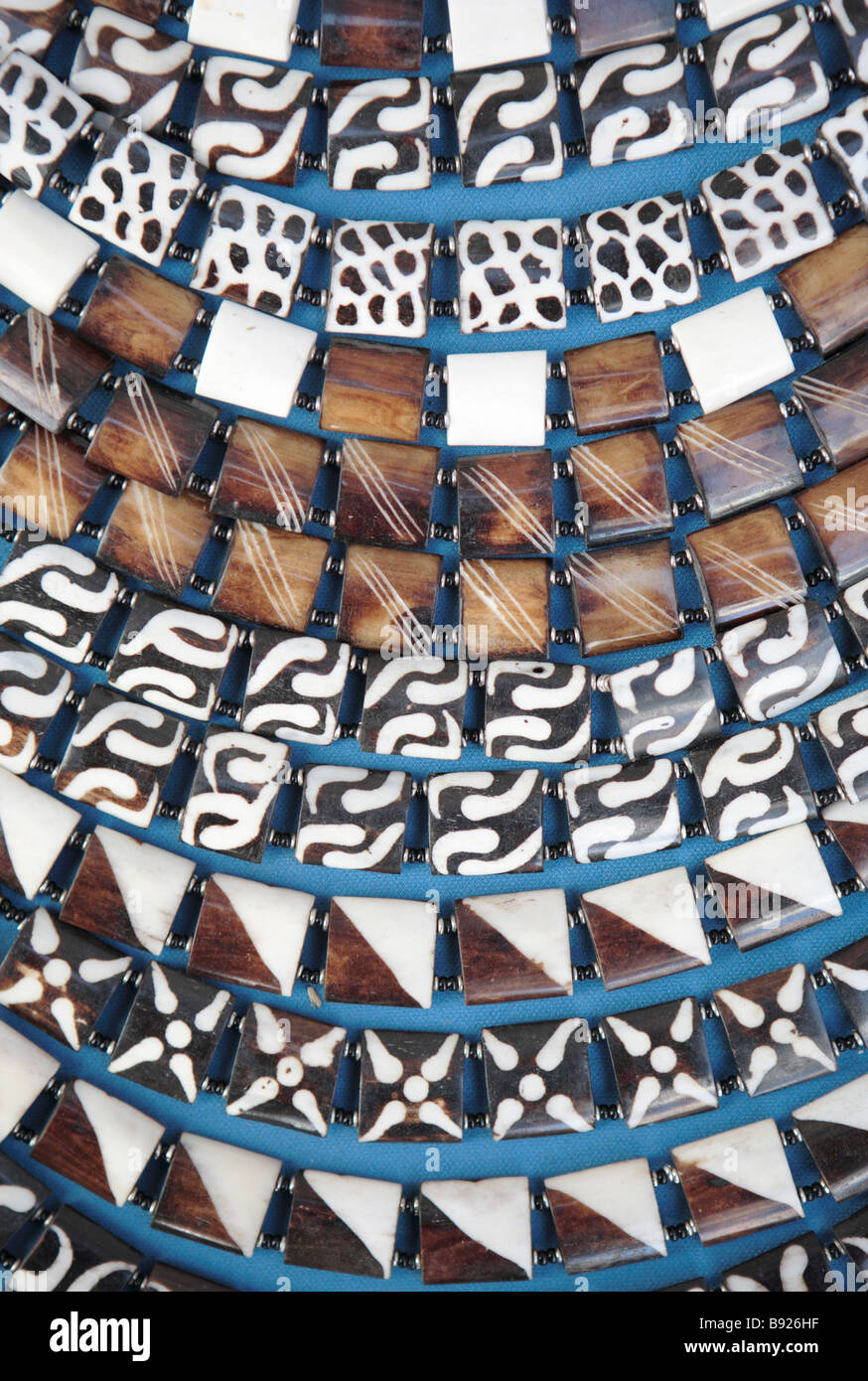 Close Up of African bone necklaces Grahamstown Eastern Cape Province ...