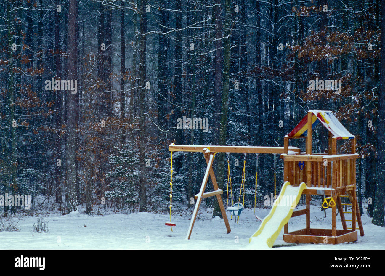 Childrens outdoor play set, slide board, swing, sand box, fort, covered ...