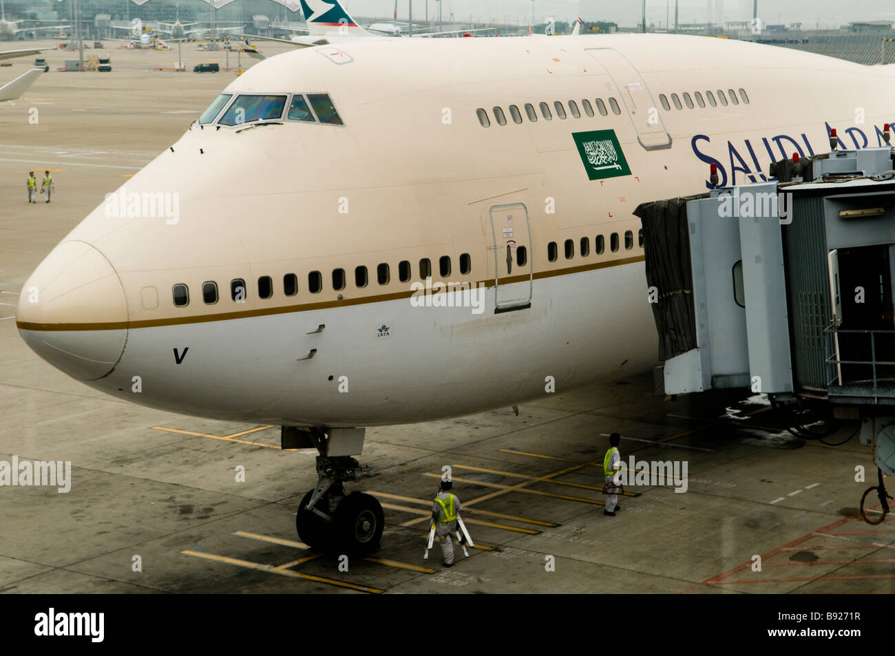 Royal Saudi airlines Boeing 747 Jambo gets ready for departure Stock ...