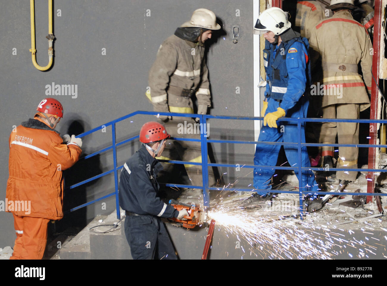 Four people were hurt when a house on Tolstoi Street exploded at 8 00 p ...