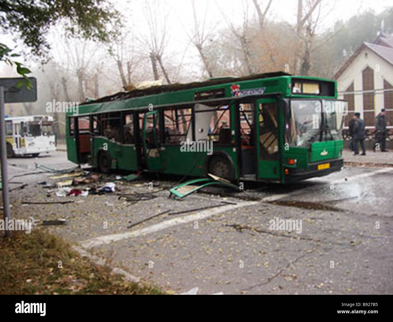 Eight people including one child were killed when a bus exploded in ...
