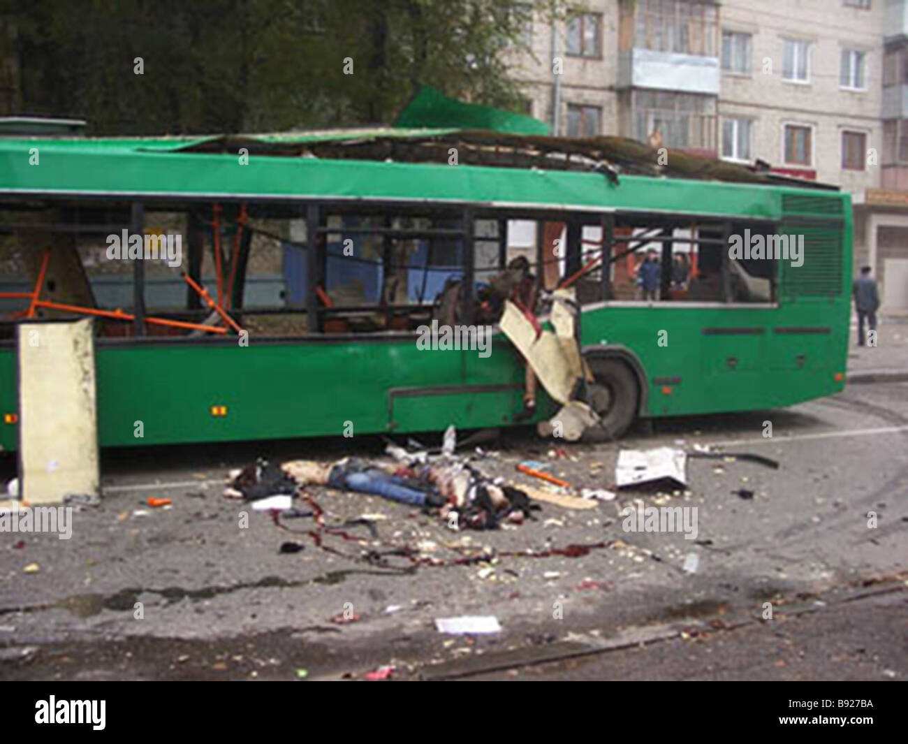 Eight people including one child were killed when a bus exploded in ...