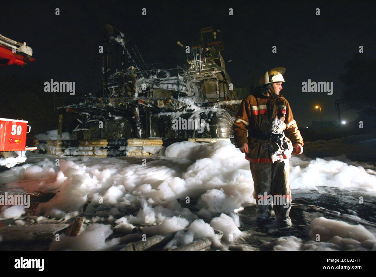 Two of five uncovered forty ton fuel oil containers caught fire at an ...