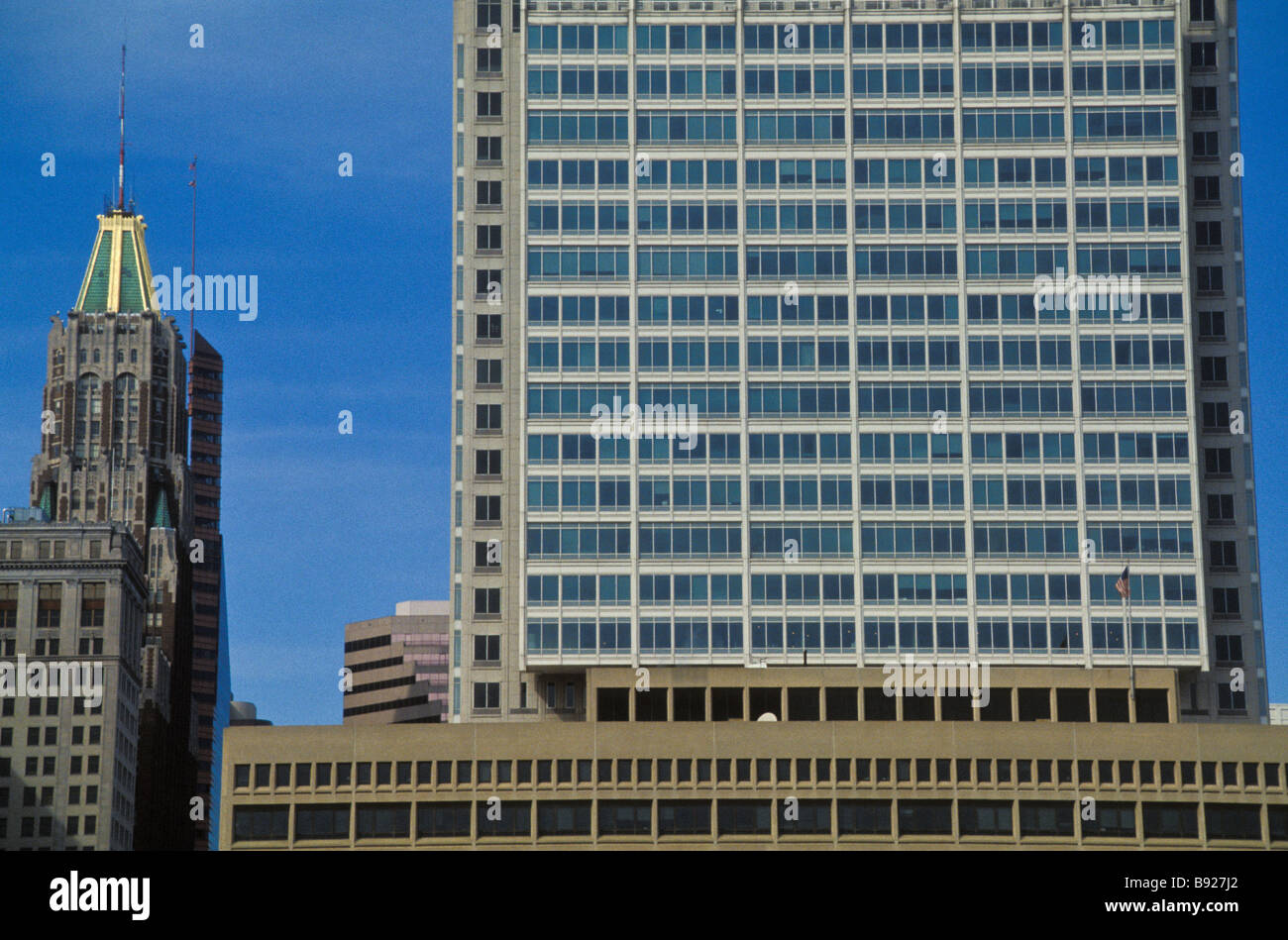 City urban hi rise buildings, traditional and modern contemporary ...