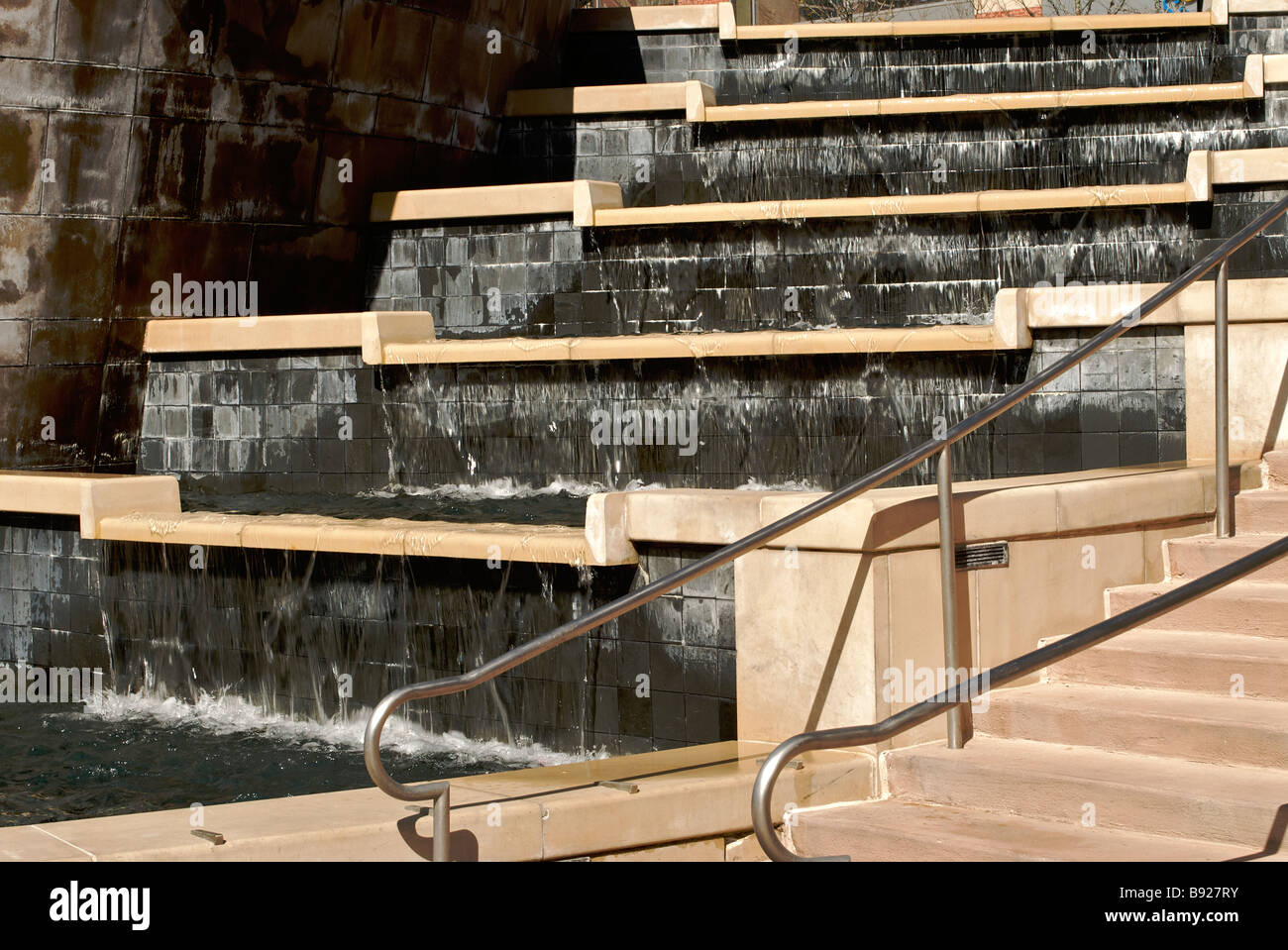cascade falls at Water Square Park Stock Photo - Alamy