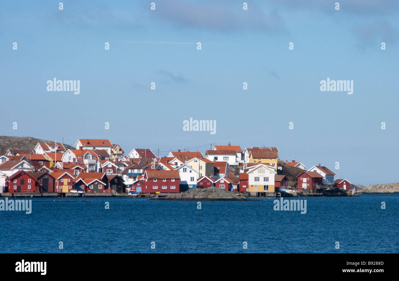 View of village of Gullholmen on Swedens Bohuslan Coast Stock Photo - Alamy