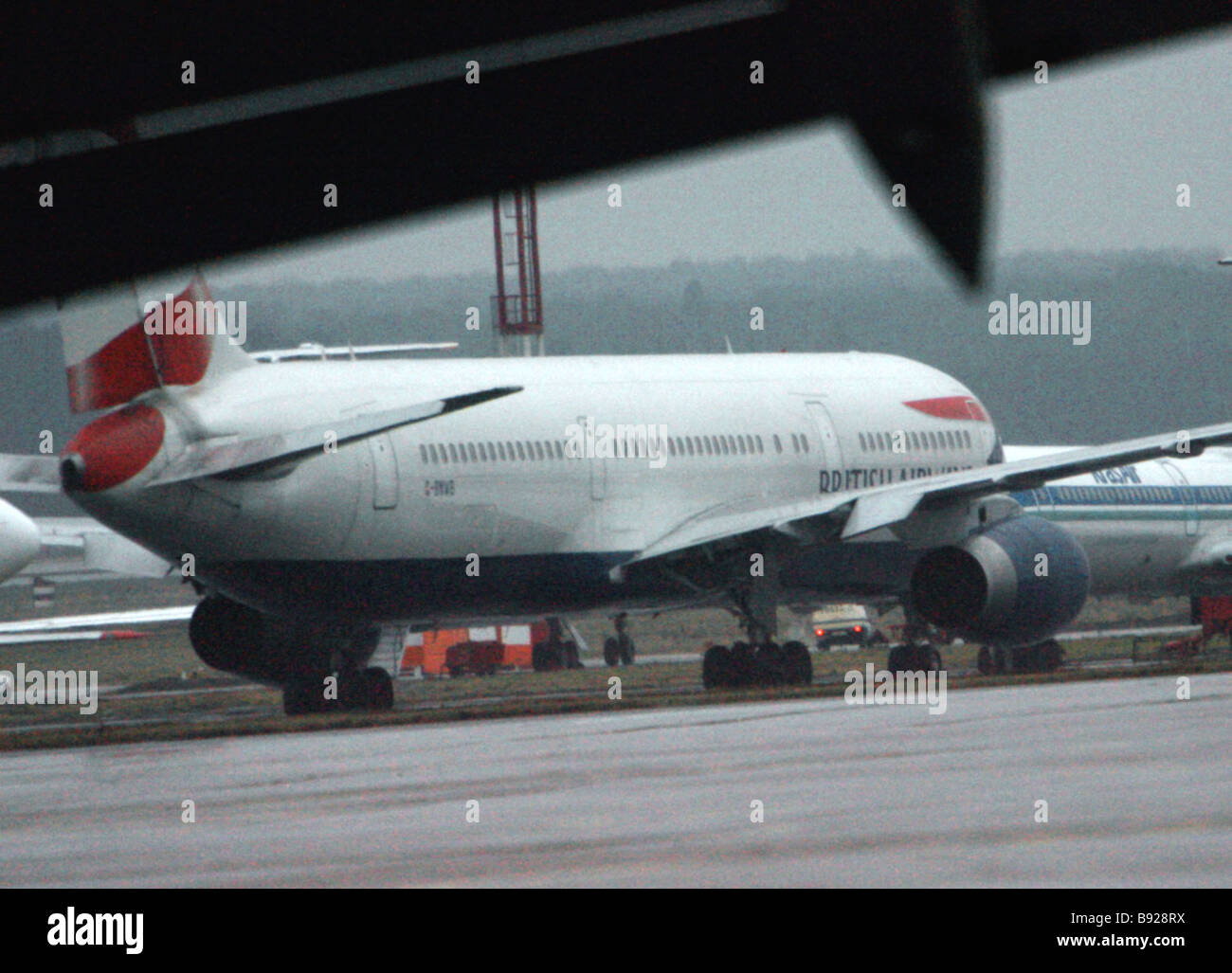 British Aiways Boeing 767 being examined for radiation traces at its ...