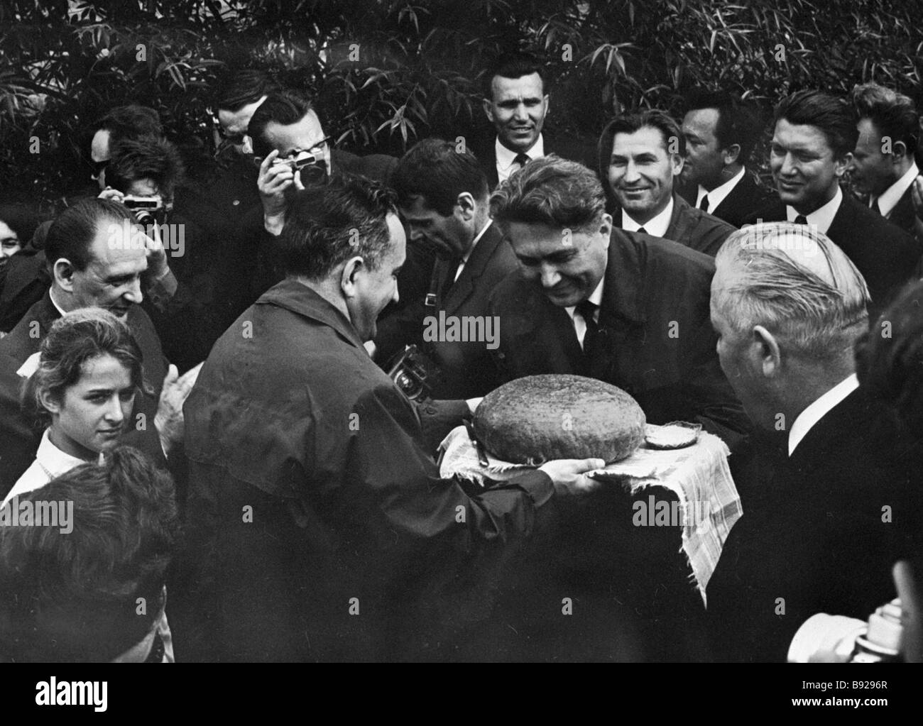 Meeting of residents of bordering regions at the Soviet Polish border ...