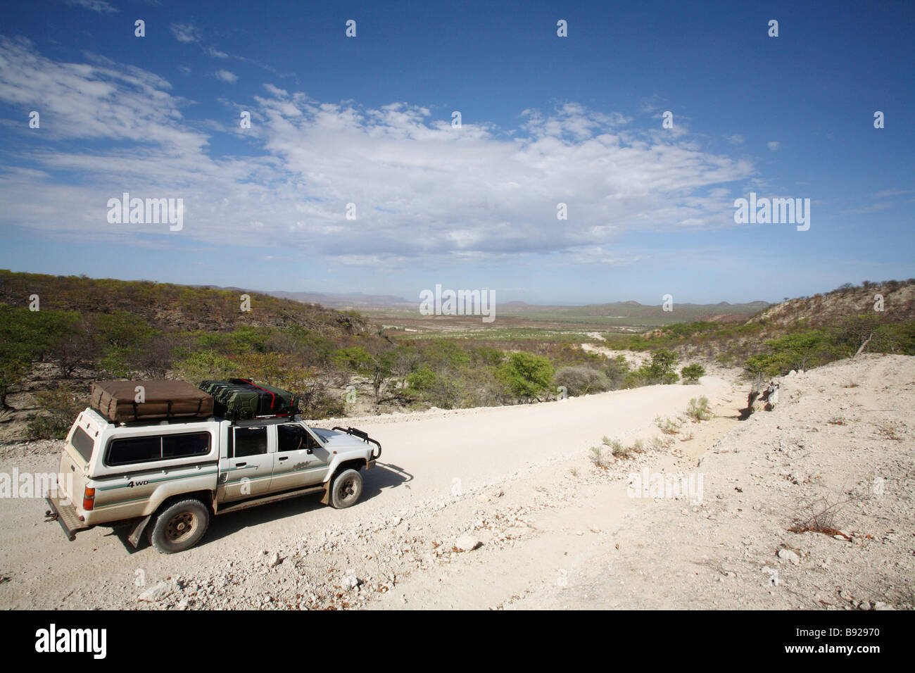 4X4 driving on dirt road towards Swartboy s Drift on Kunene River ...