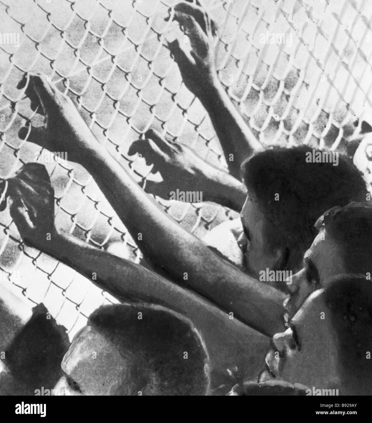 South Rhodesian freedom fighters in concentration camp Stock Photo - Alamy