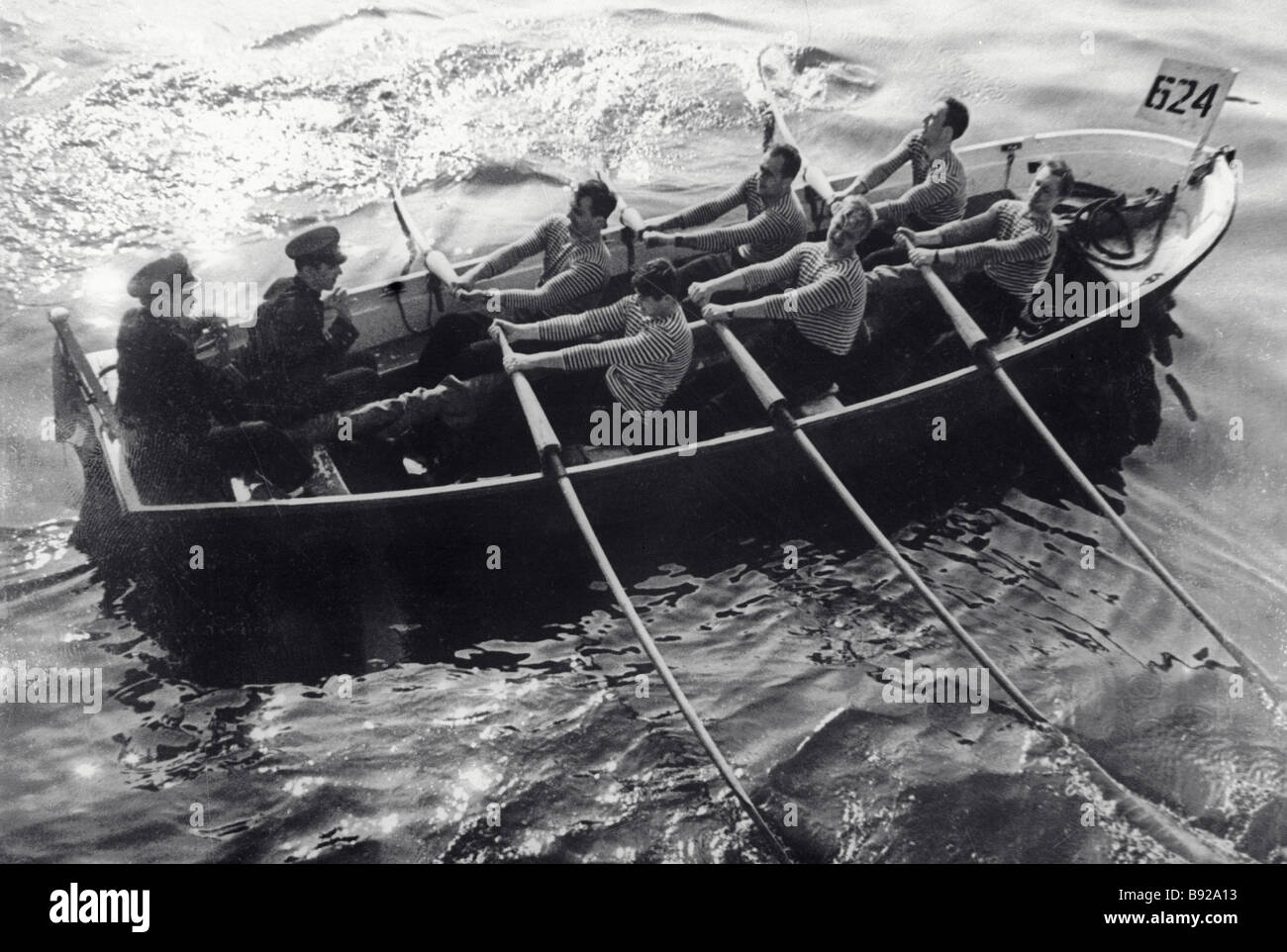 Submariners in a boat during naval exercises Stock Photo - Alamy