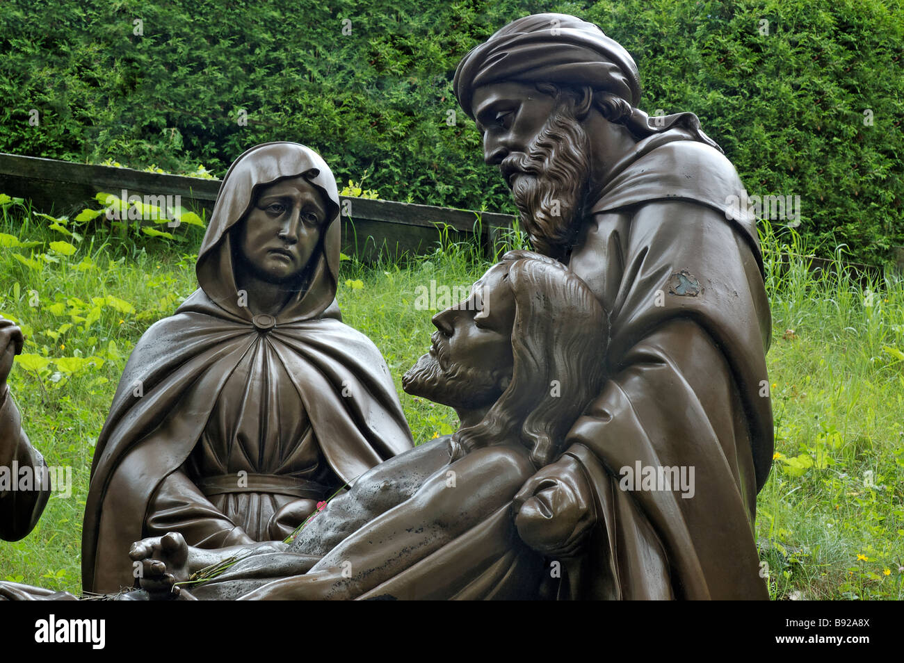 Jesus is laid in the sepulchre from the stations of the cross Stock ...