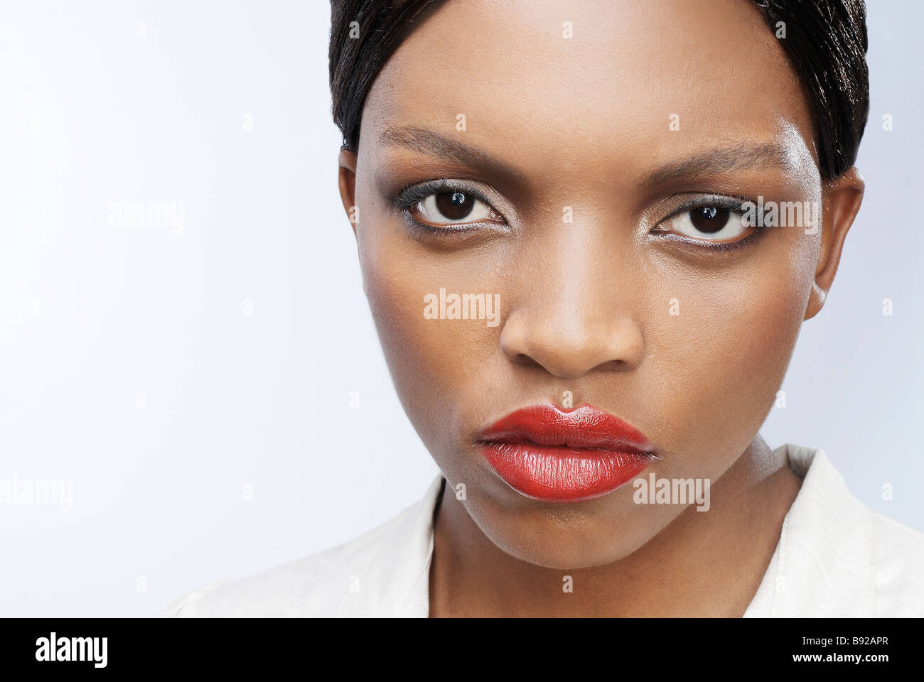 Studio shot of woman s angry face Stock Photo - Alamy