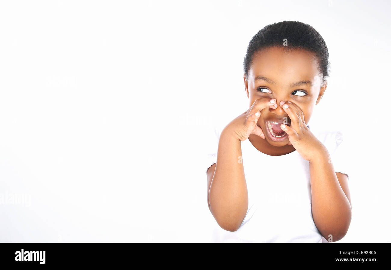 Young girl shouting Stock Photo - Alamy