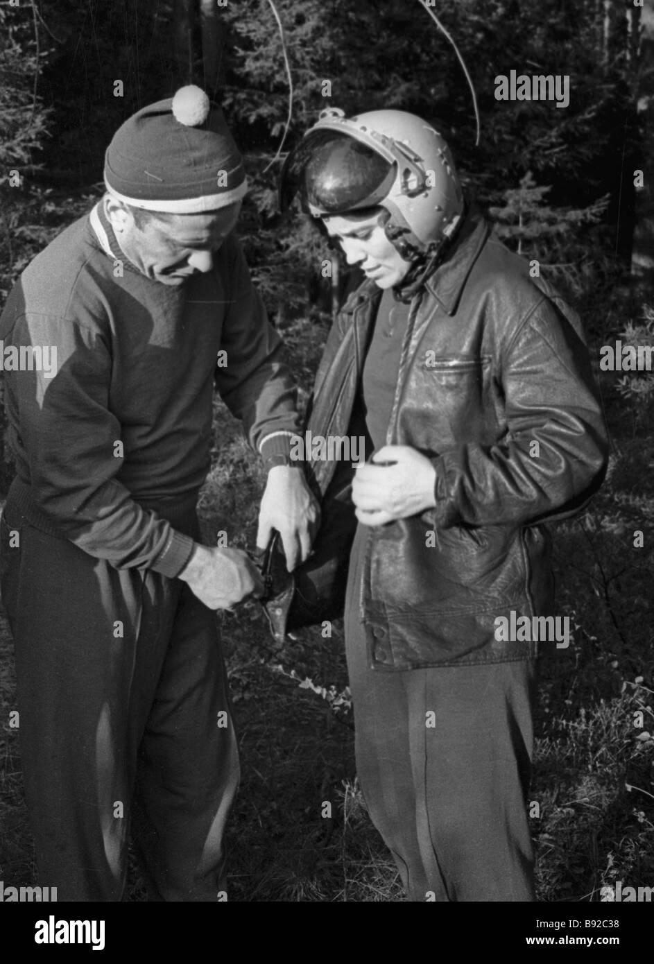 Pilot Cosmonaut Pavel Popovich with wife pilot Marina Popovich Stock Photo - Alamy