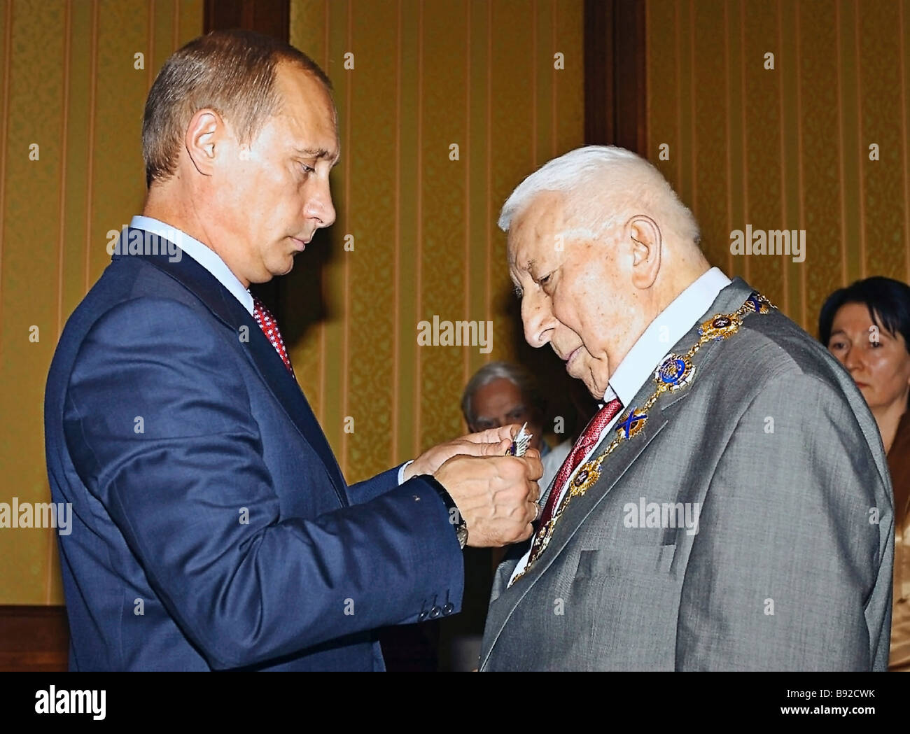 Russian President Vladimir Putin awarding the Order of Andrew the First ...