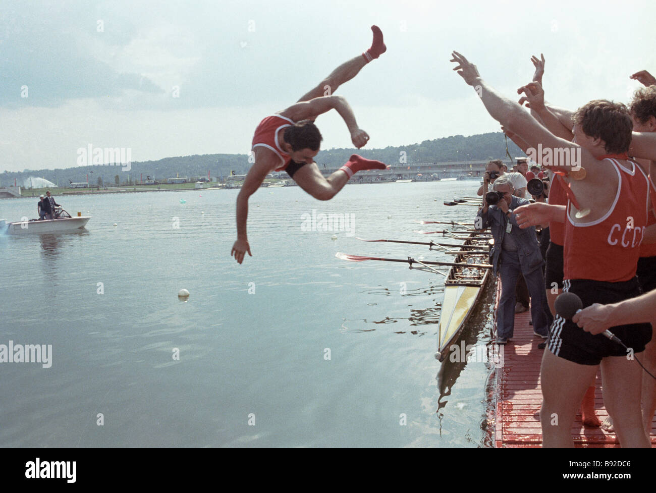 Chairing the winner at the Friendship 84 International Competitions ...