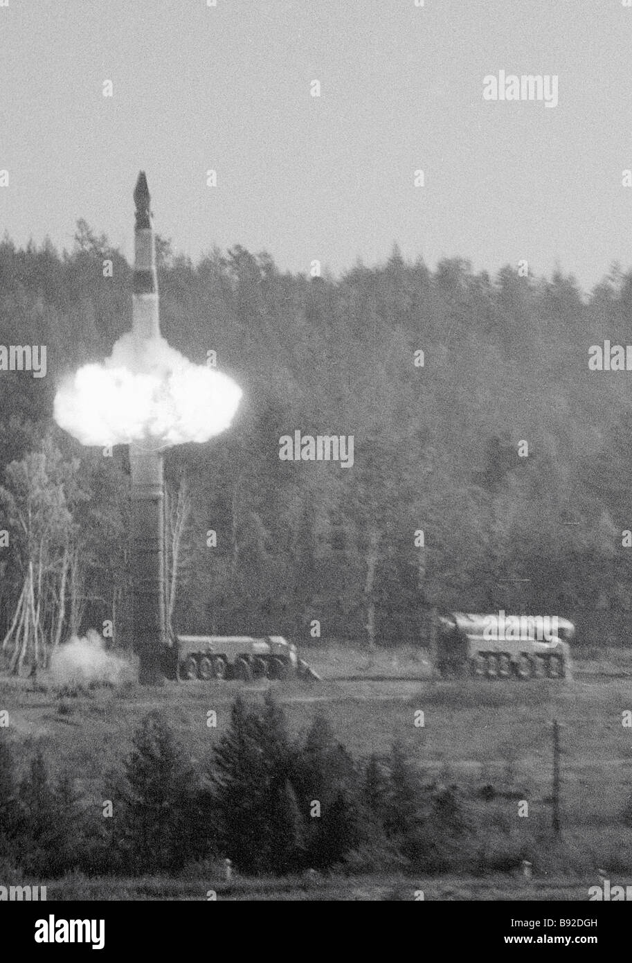 RSD 10 missile fired for destruction under the treaty on the ...