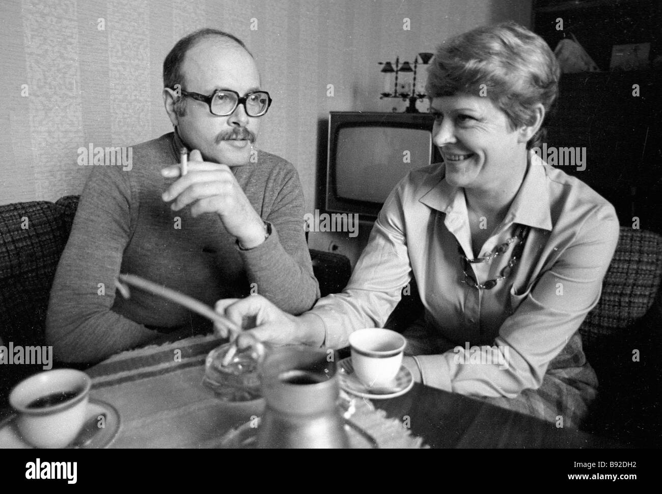 Sports commentator Nina Yeremina right and her husband journalist ...