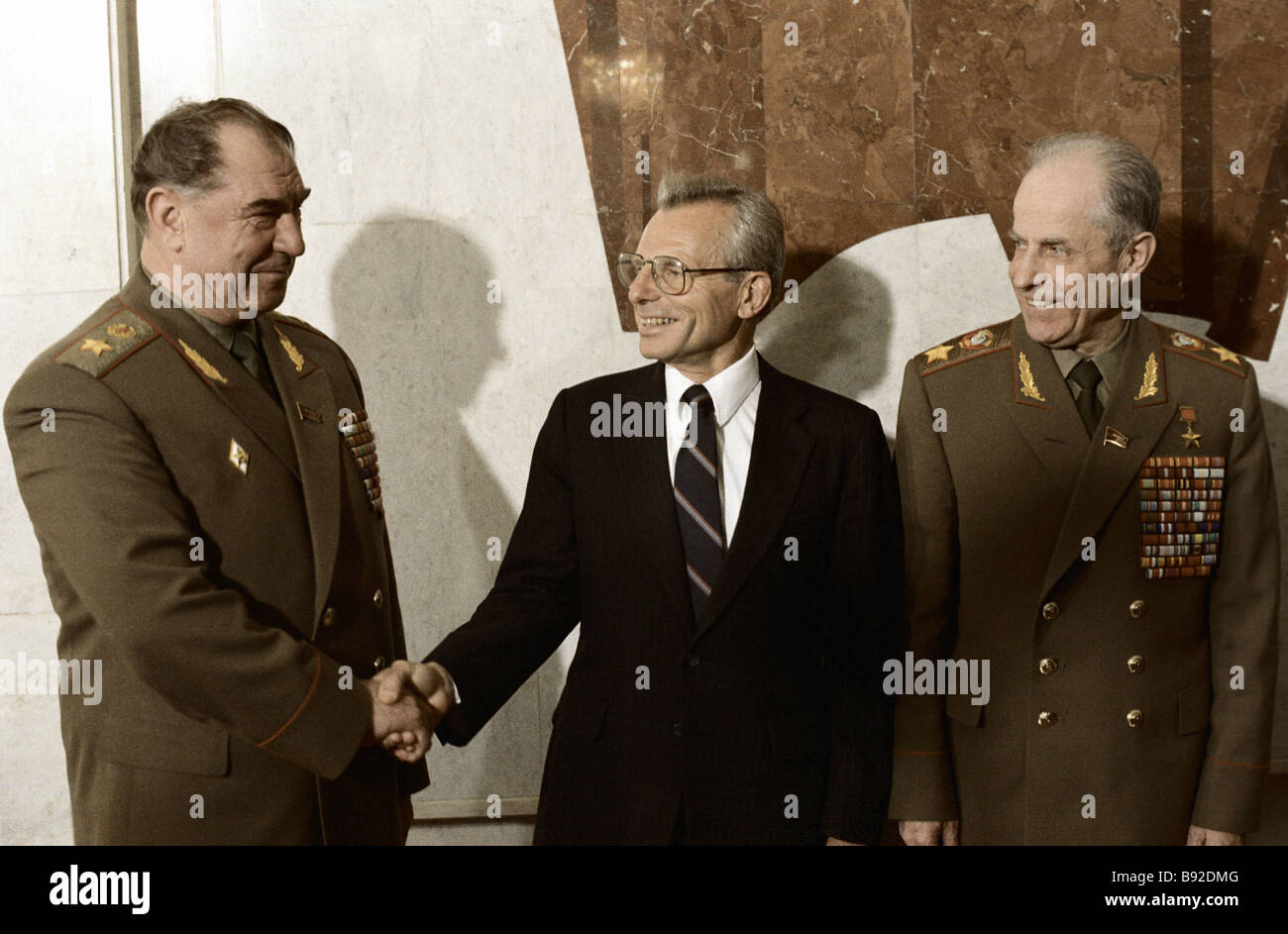 Soviet Defense Minister Dmitry Yazov left and Chief of Staff Sergei ...