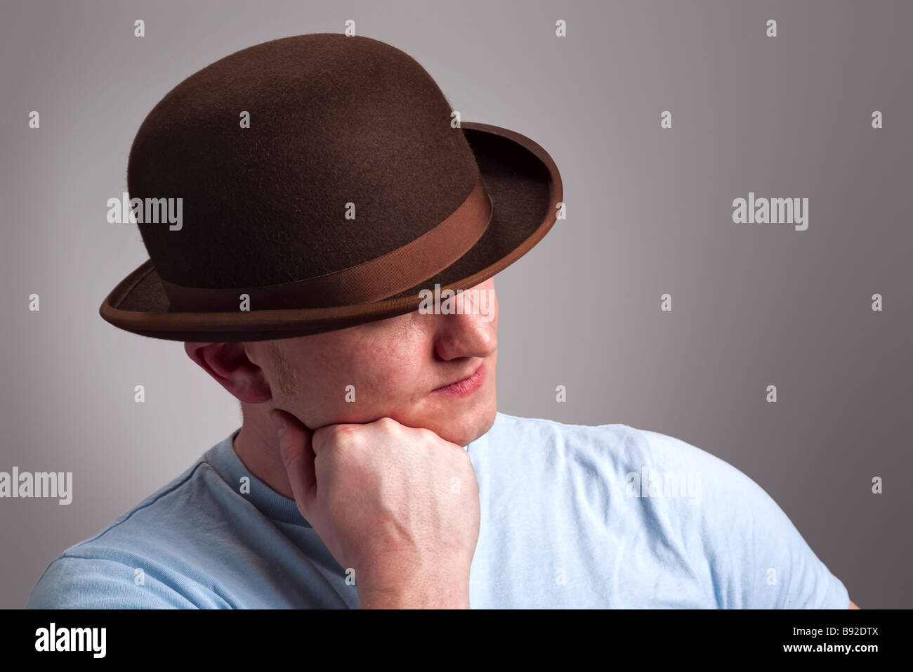 Portrait of a man in a bowler hat Stock Photo - Alamy