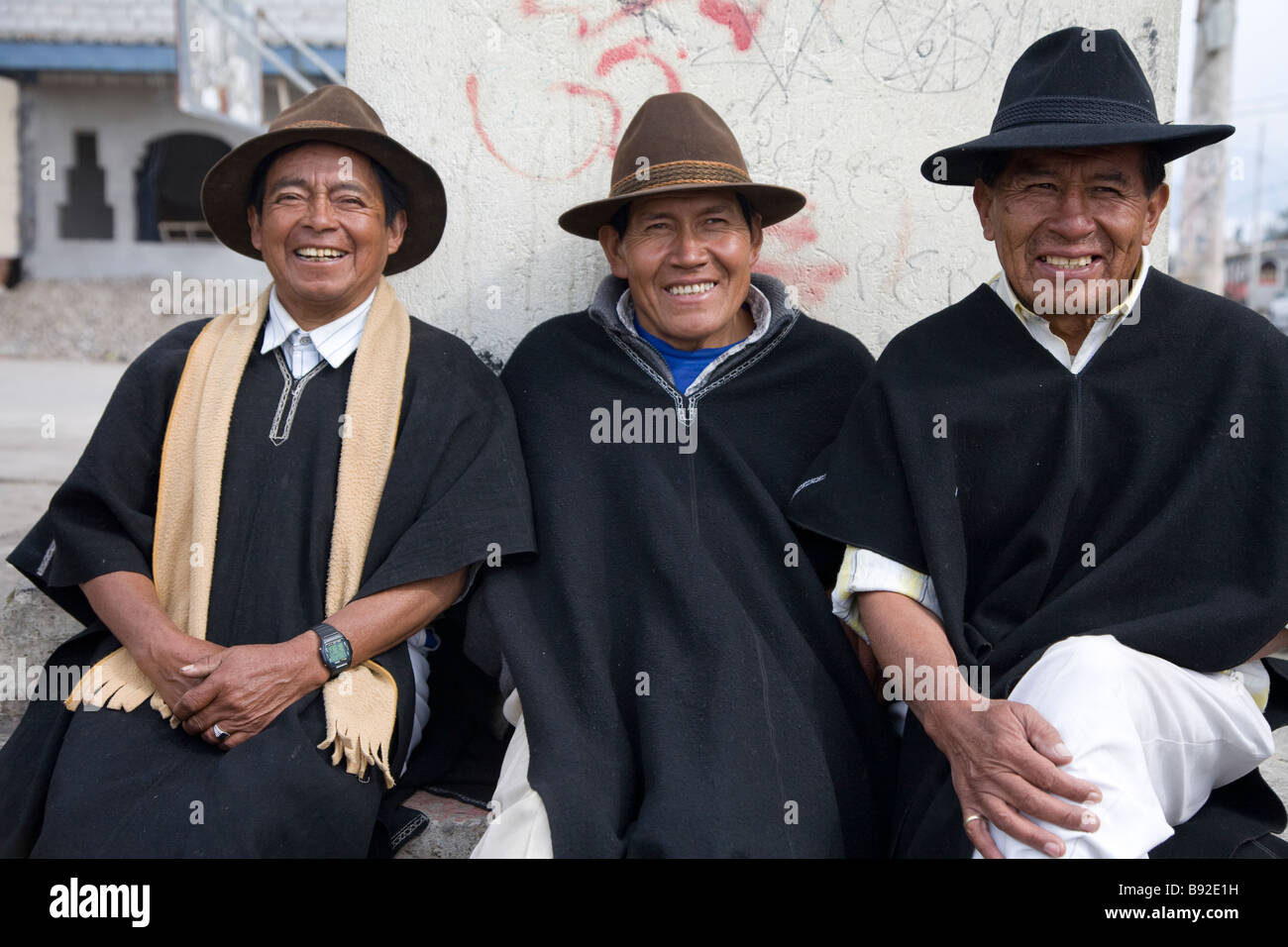 Indigenous Salasaca gentlemen, Salasaca, Central Highlands, Ecuador ...