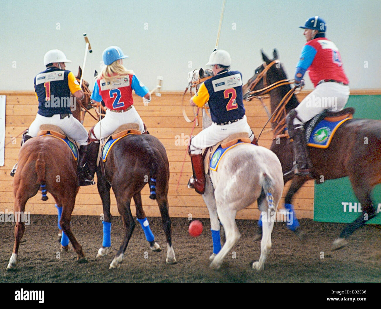 Participants in the first Russian polo tournament held in the suburbs ...