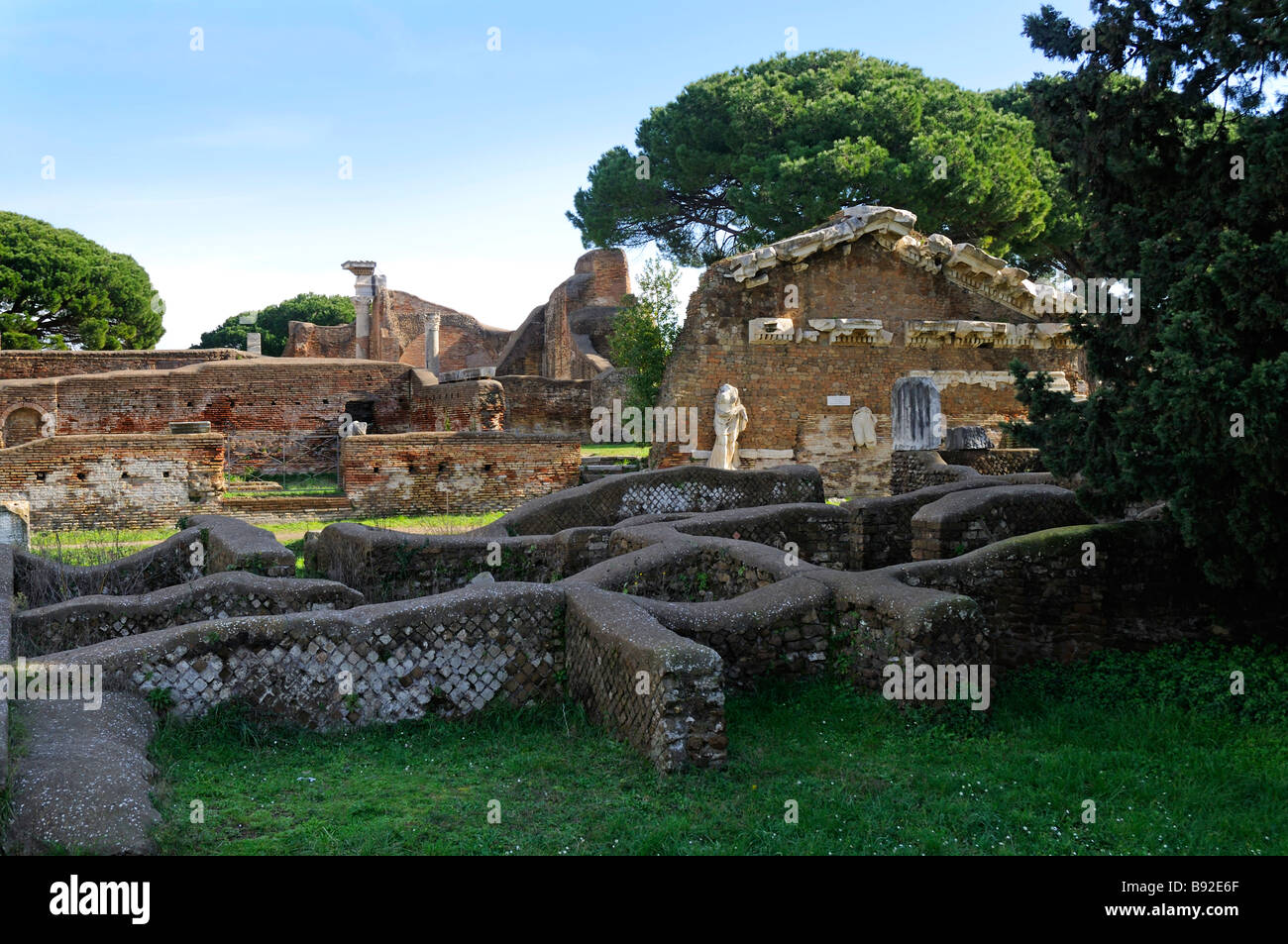 The archaeological site of Ostia Antica which was the old port of Rome ...