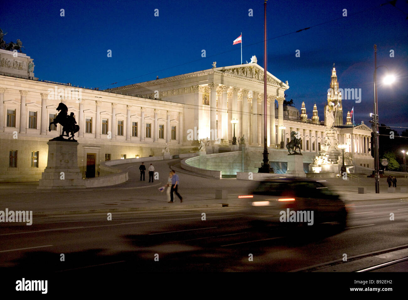 Parliment building at night Vienna Austria Stock Photo - Alamy