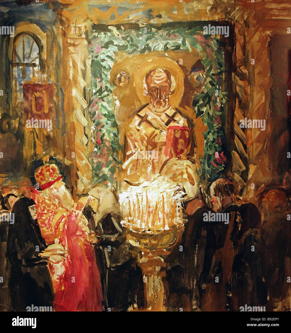 Arkady Plastov 1893 1972 Praying to St Nicholas The 1950s Exhibition of ...