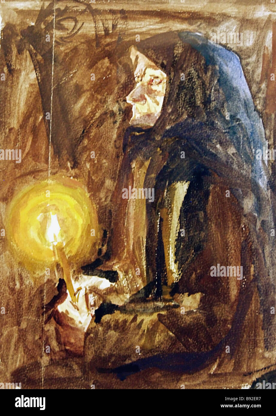 Arkady Plastov 1893 1972 Old Woman With Candle The 1950s Exhibition of ...