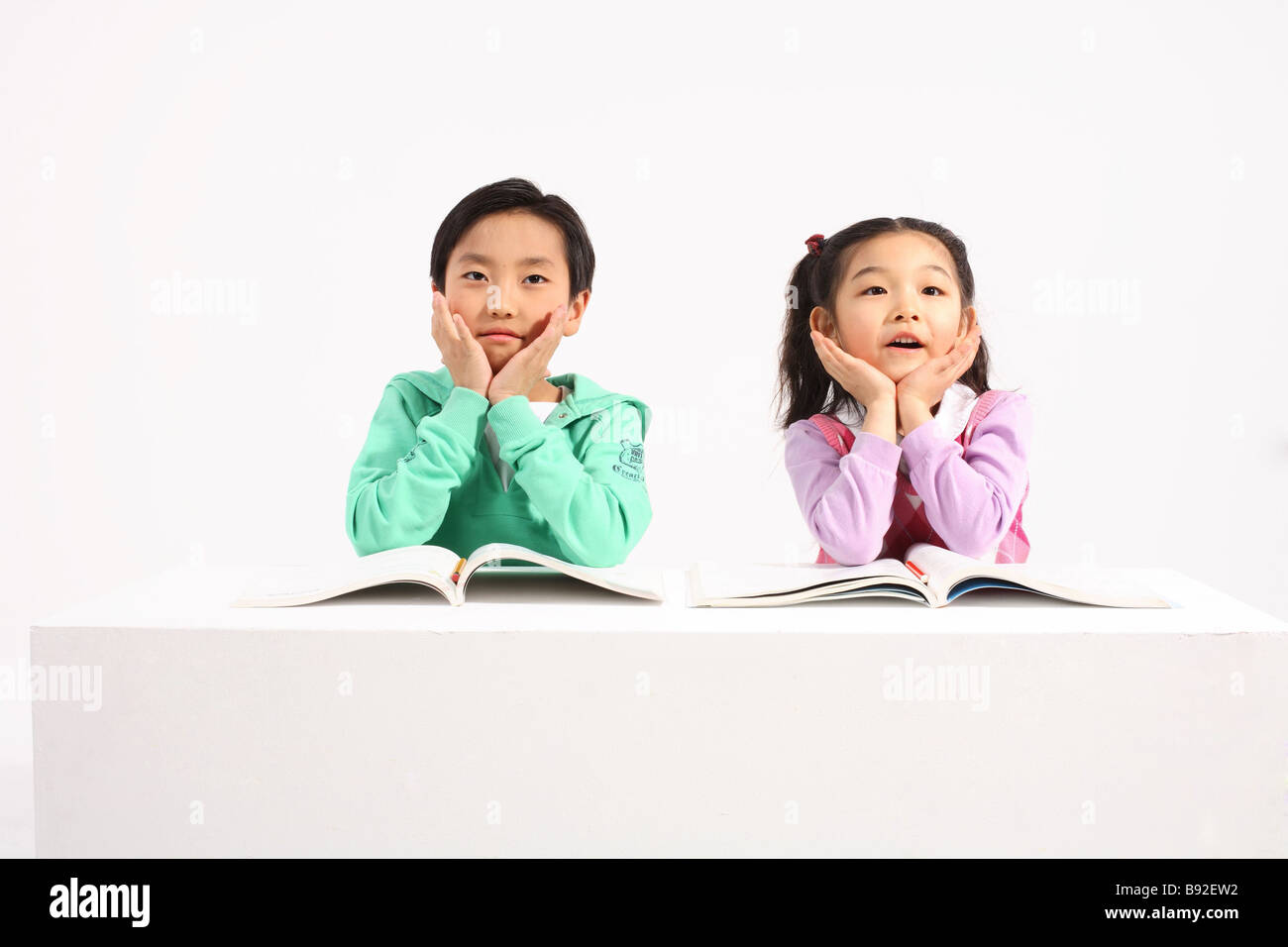Young Children in Study Stock Photo - Alamy