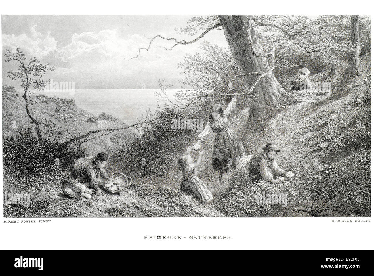 Primrose Gatherers Myles Birket Foster Painter illustrator English 1825 ...