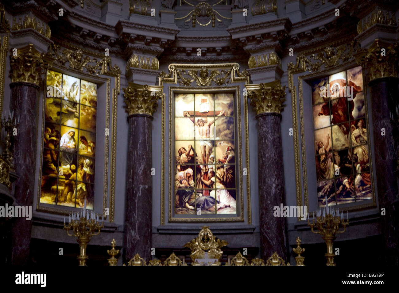 Stained glass windows at the Berlin Cathedral Berliner Dom Berlin ...